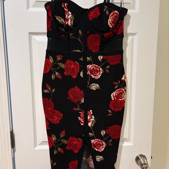 Material Girl | Dresses | Material Girl Strapless Dress With Red Floral ...